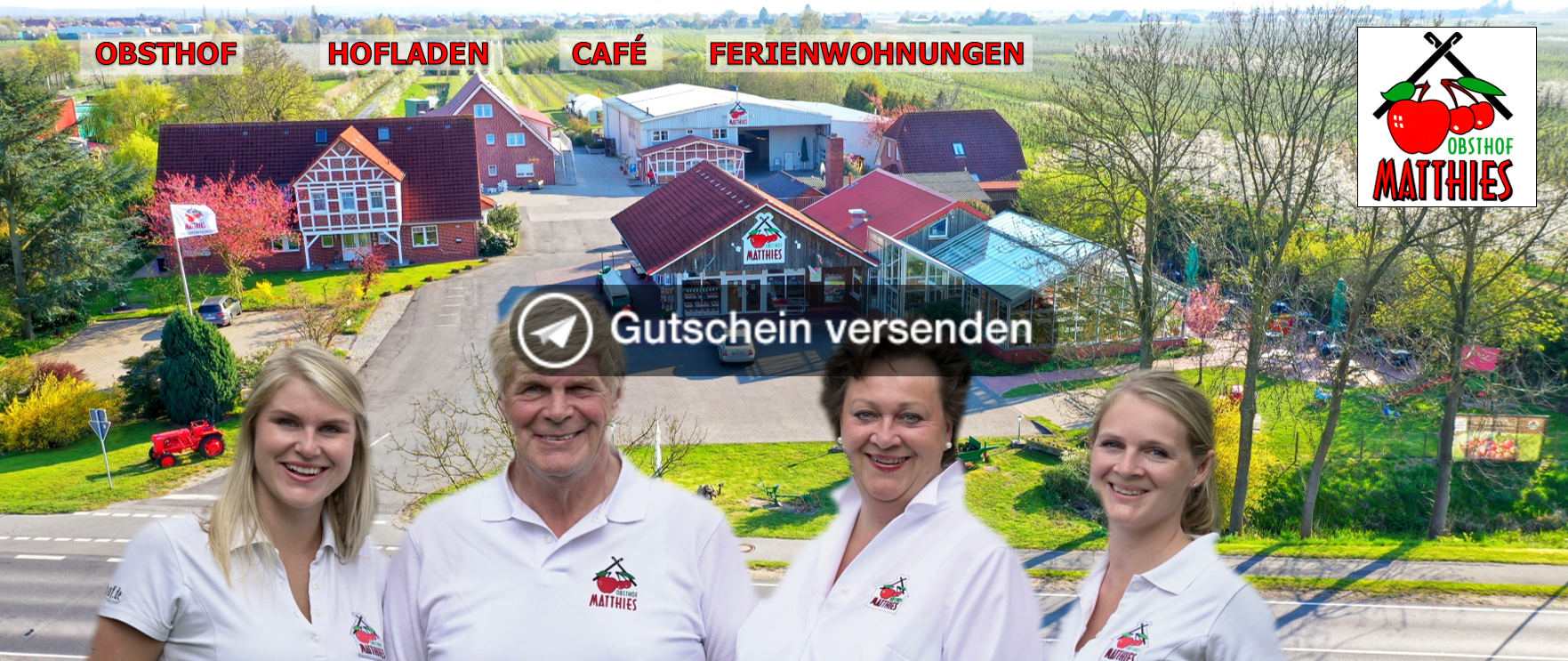 Obsthof Matthies mit Café, Hofladen & Ferienwohnung Jork Gutscheine